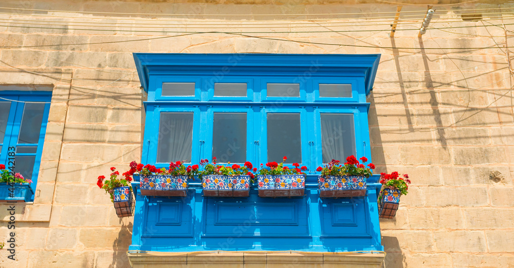 Colorful wooden traditional Maltese. Traditional Maltese windows in ...