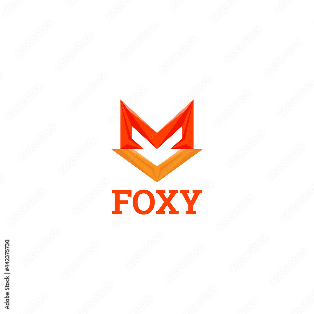 Simple Geometric Fox Shape Logo Sign Symbol Icon Stock Vector | Adobe Stock