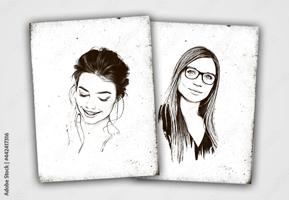 Pencil sketch Drawing Poster Stock Template | Adobe Stock