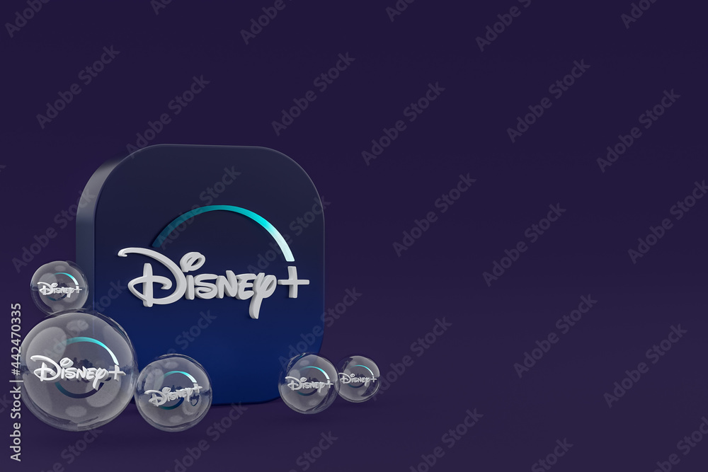 disney plus acrylic glass logo and disney plus icons copy space Stock ...