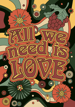 All You Need Is Love Retro Poster Free Stock Photo - Public Domain Pictures