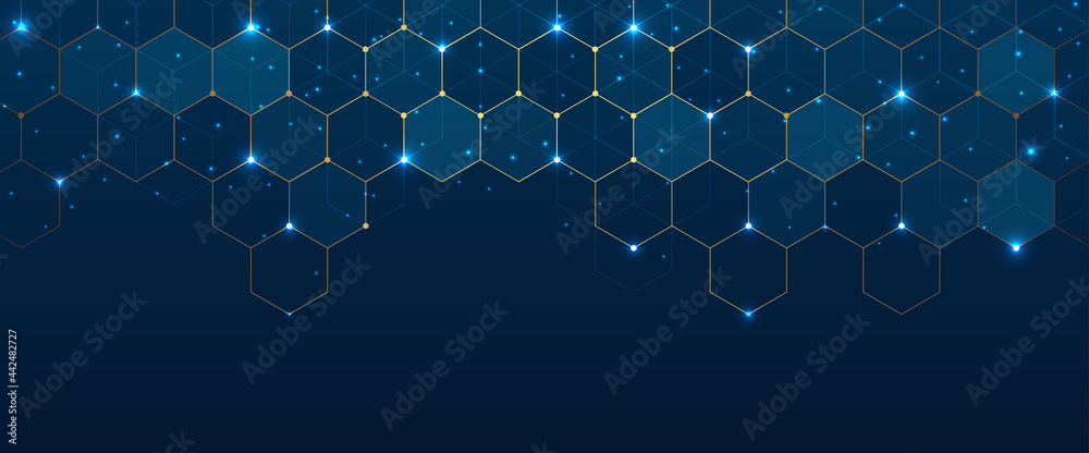 Abstract cube hexagon shape pattern background Stock Vector | Adobe Stock