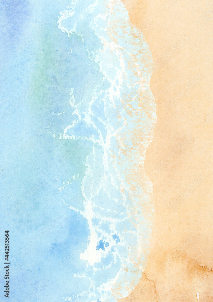 watercolor waves backgrounds clipart, Beach scenry image, Ocean ...