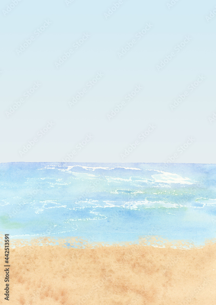 watercolor waves backgrounds clipart, Beach scenry image, Ocean ...