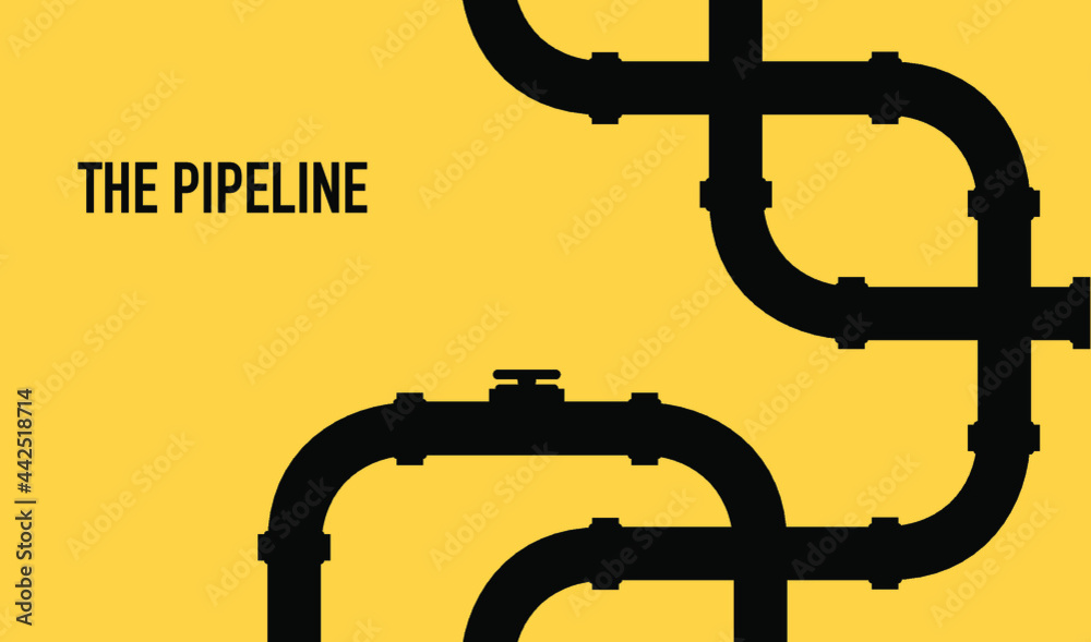 Web banner template. Industrial background with yellow pipeline. Oil ...