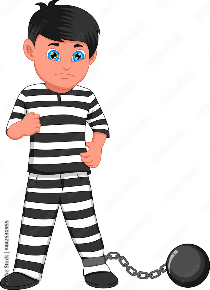 sad young prisoner cartoon Stock Vector | Adobe Stock