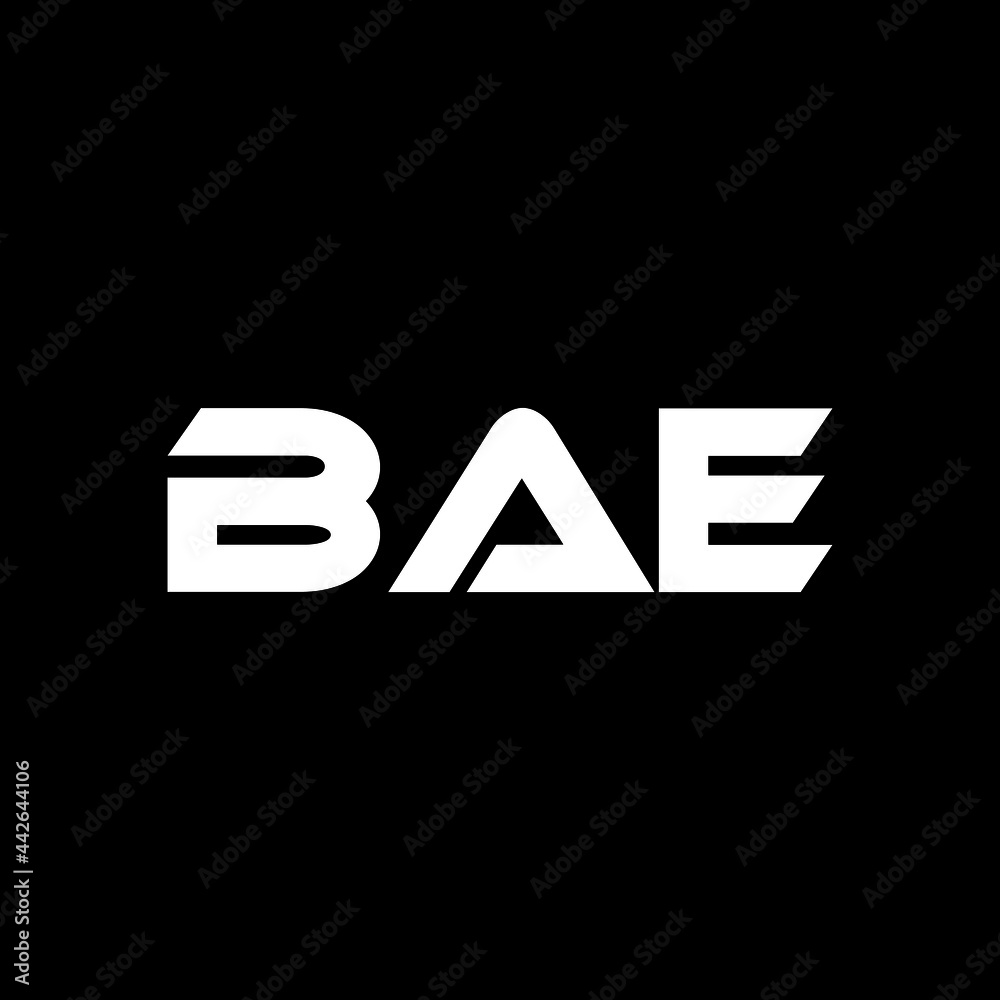 BAE letter logo design with black background in illustrator, vector ...