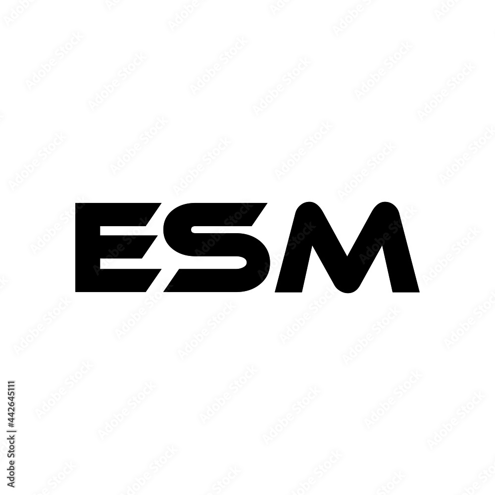 ESM letter logo design with white background in illustrator, vector ...