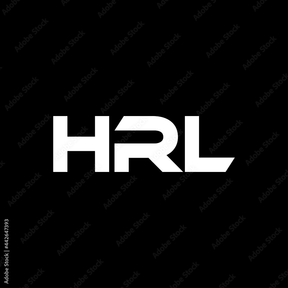 HRL letter logo design with black background in illustrator, vector ...