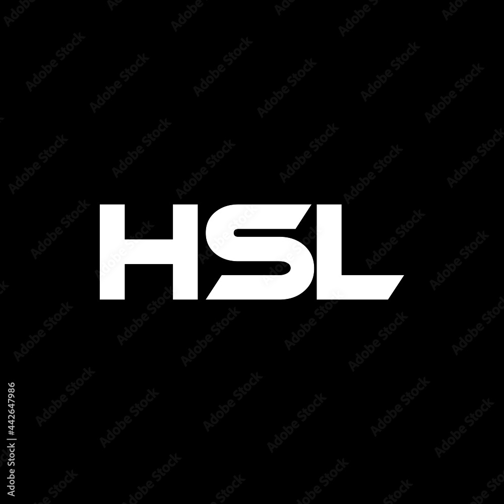 HSL letter logo design with black background in illustrator, vector ...