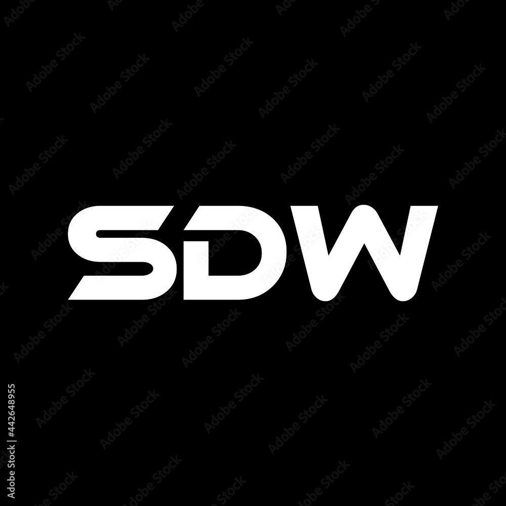 Stock-Vektorgrafik „SDW letter logo design with black background in ...