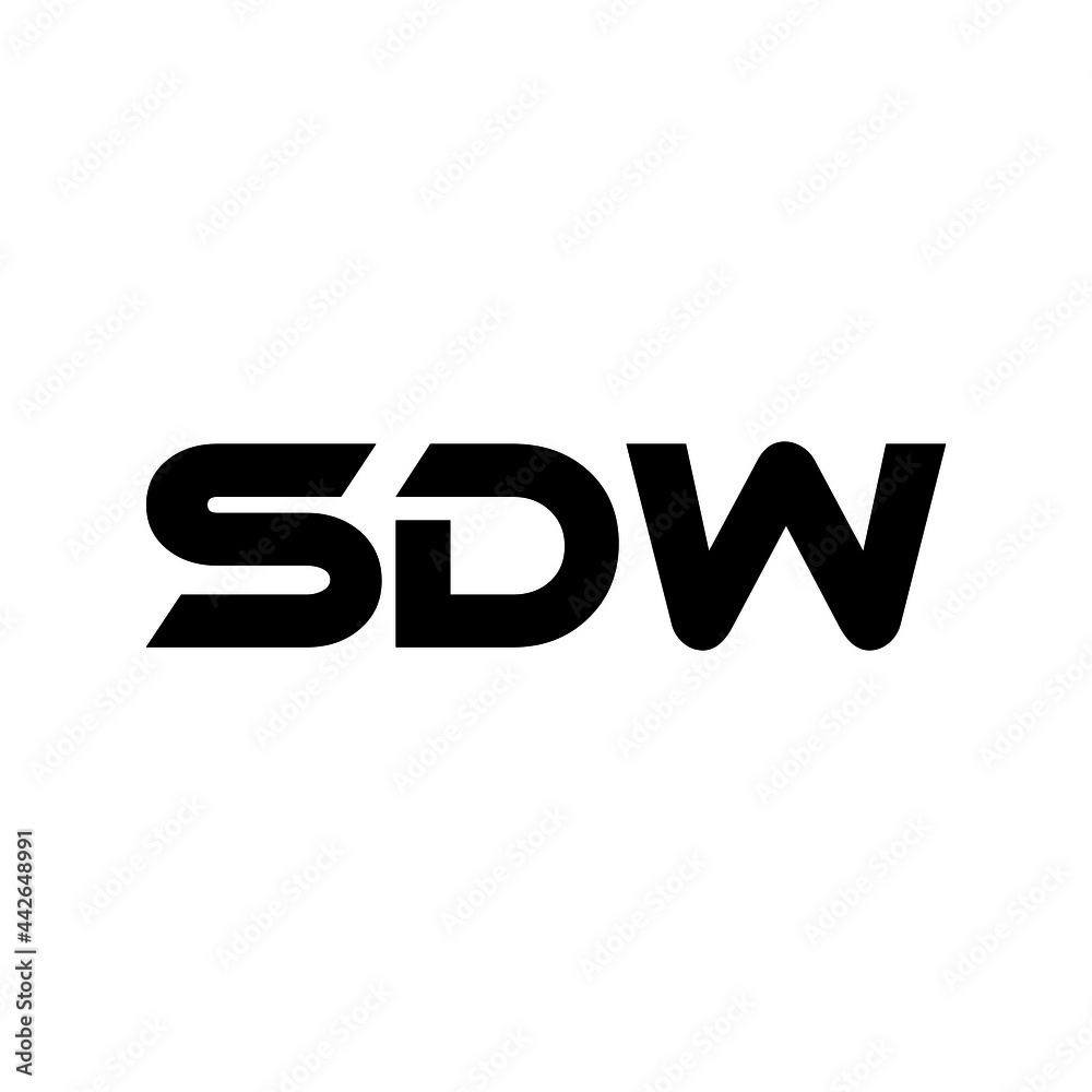 SDW letter logo design with white background in illustrator, vector ...