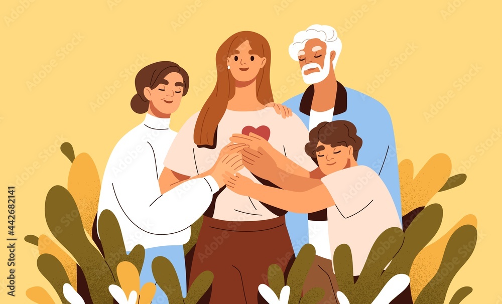 Concept of family support and care. Love and trust between woman and ...