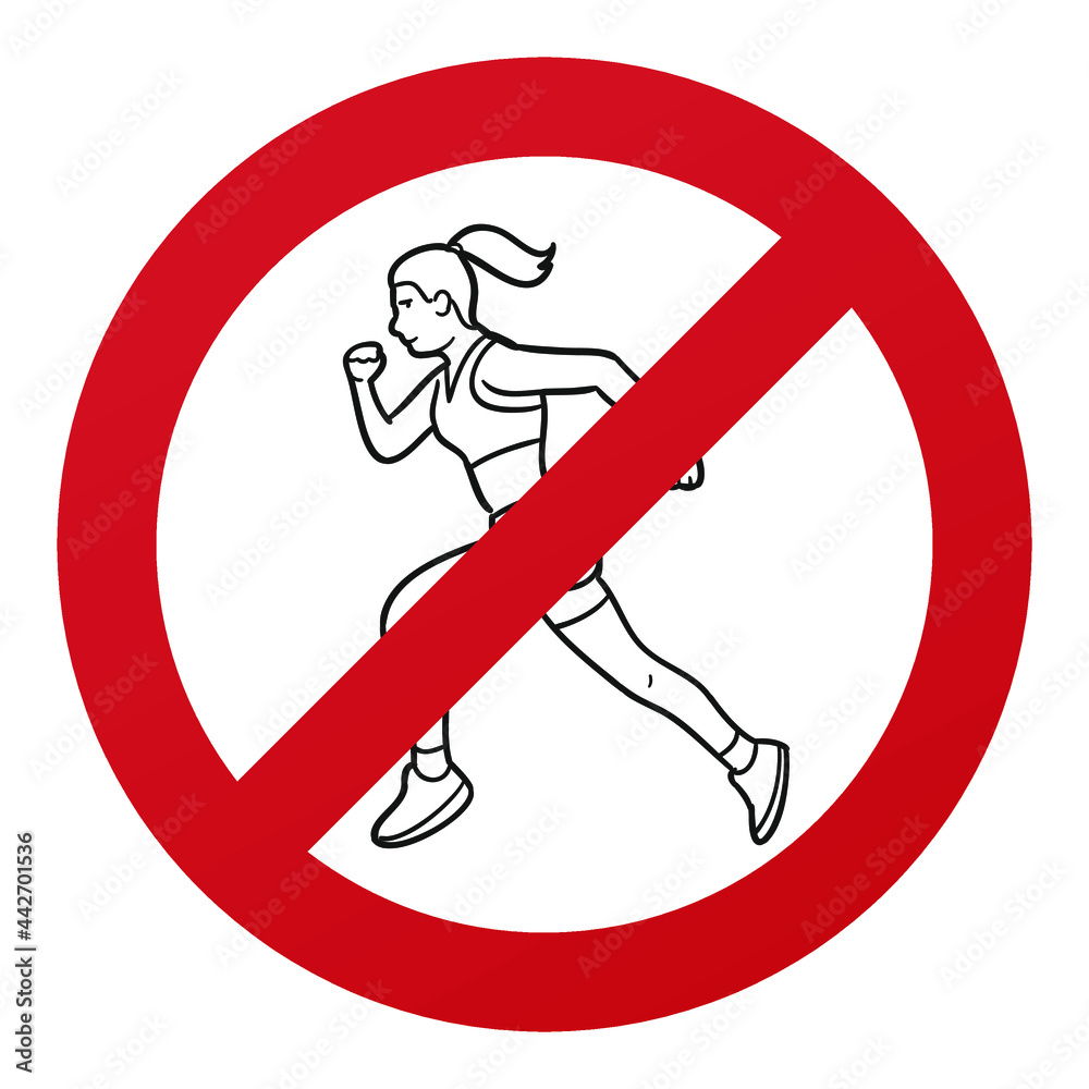 No Runner Symbol Isolated on White Background. Footing Vector ...