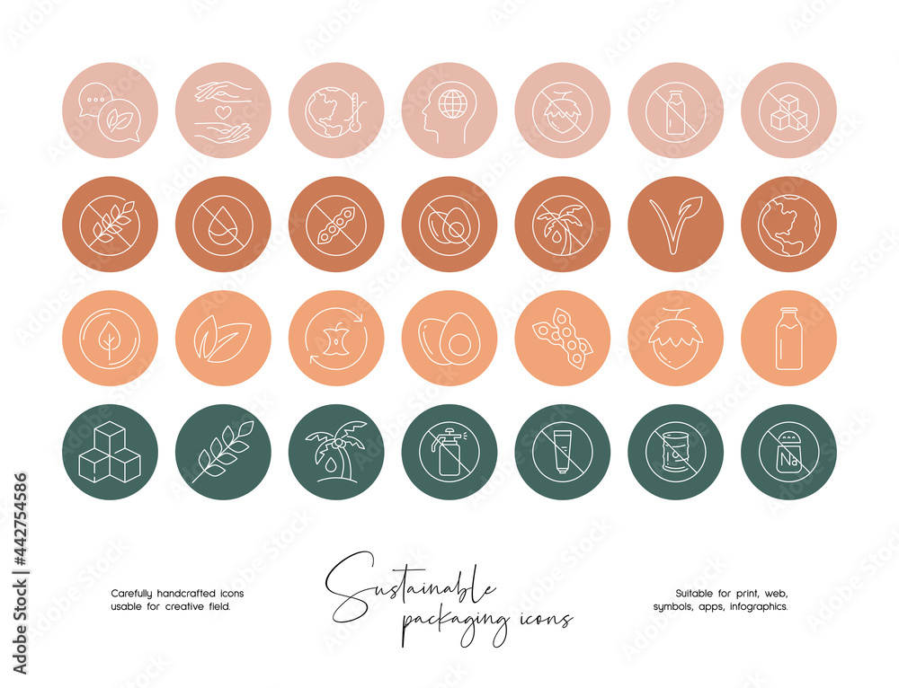 Vektor Sustainable Packaging Icon Set is a series of pixel-perfect ...