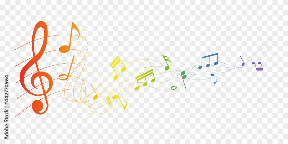 Rainbow Music Note Backgrounds