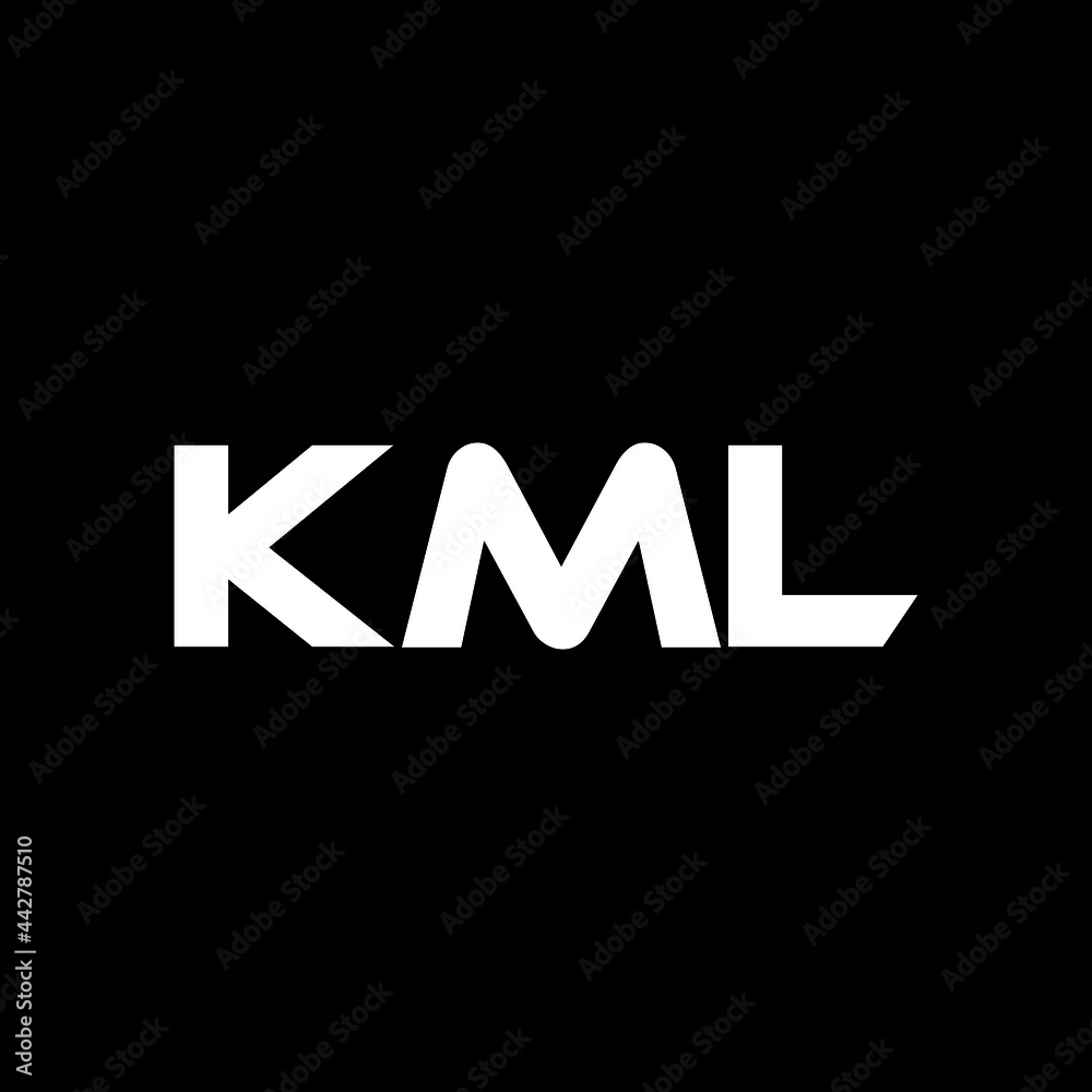 KML letter logo design with black background in illustrator, vector ...