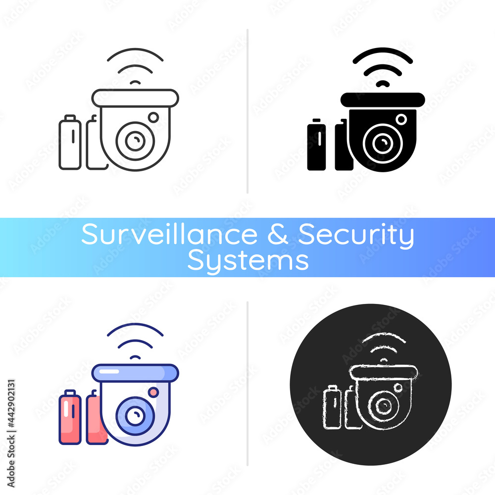 Wireless outdoor security camera icon. Solution for places with limited ...
