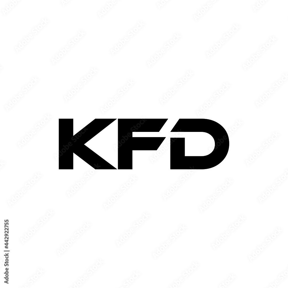 KFD letter logo design with white background in illustrator, vector ...