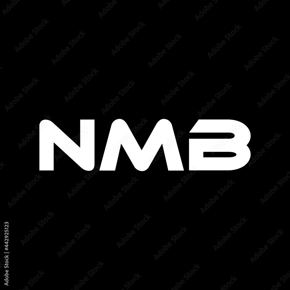 NMB letter logo design with black background in illustrator, vector ...