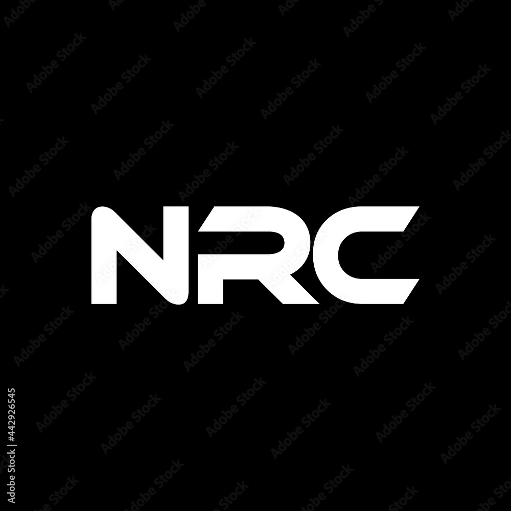NRC letter logo design with black background in illustrator, vector ...