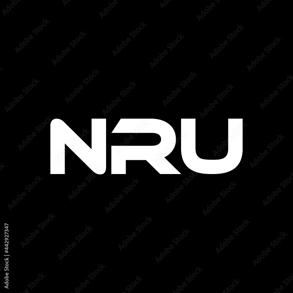 NRU letter logo design with black background in illustrator, vector ...
