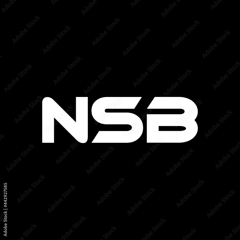 NSB letter logo design with black background in illustrator, vector ...