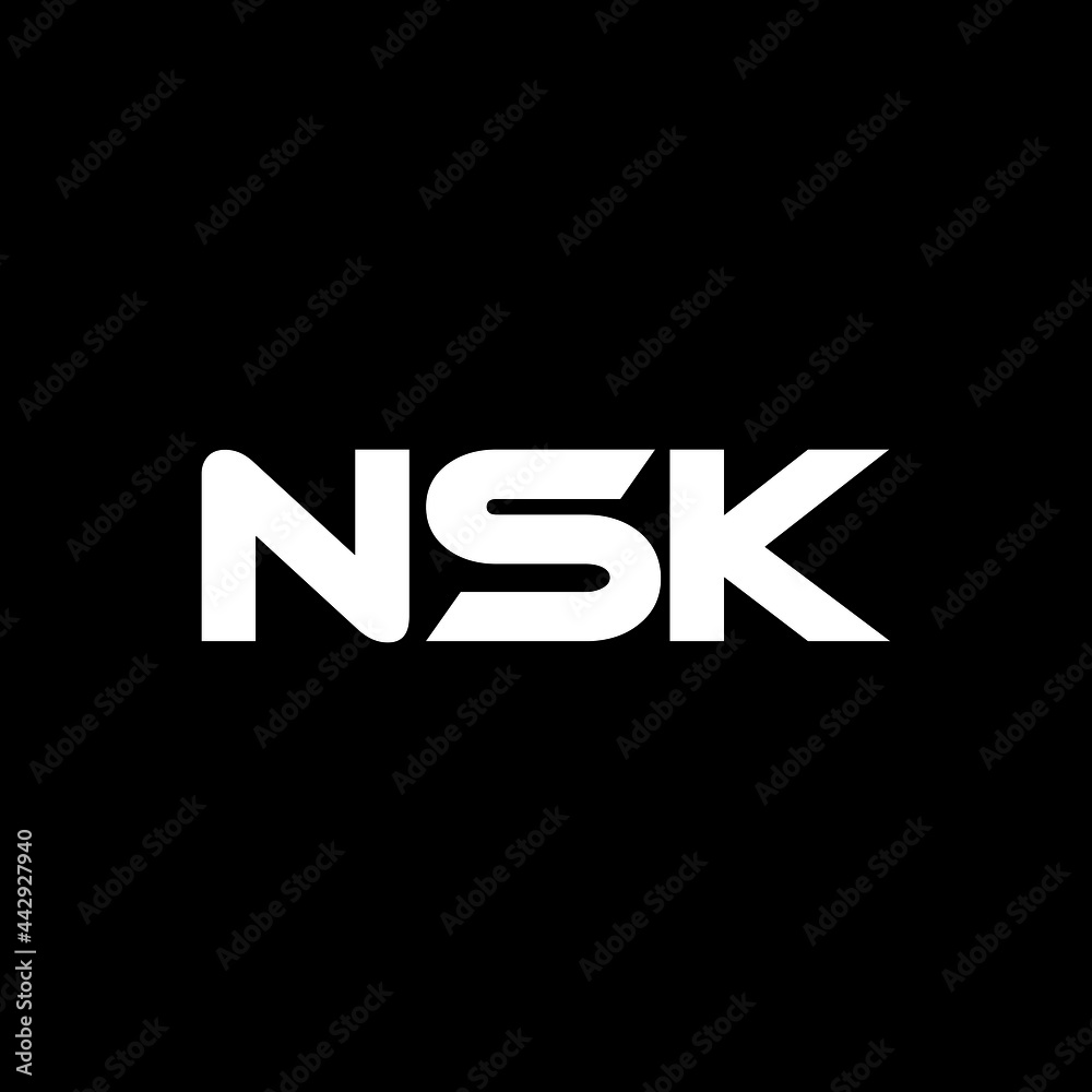 NSK letter logo design with black background in illustrator, vector ...