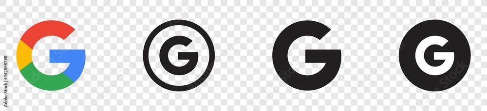 Google icons set, Google symbol isolated on transparent background ...