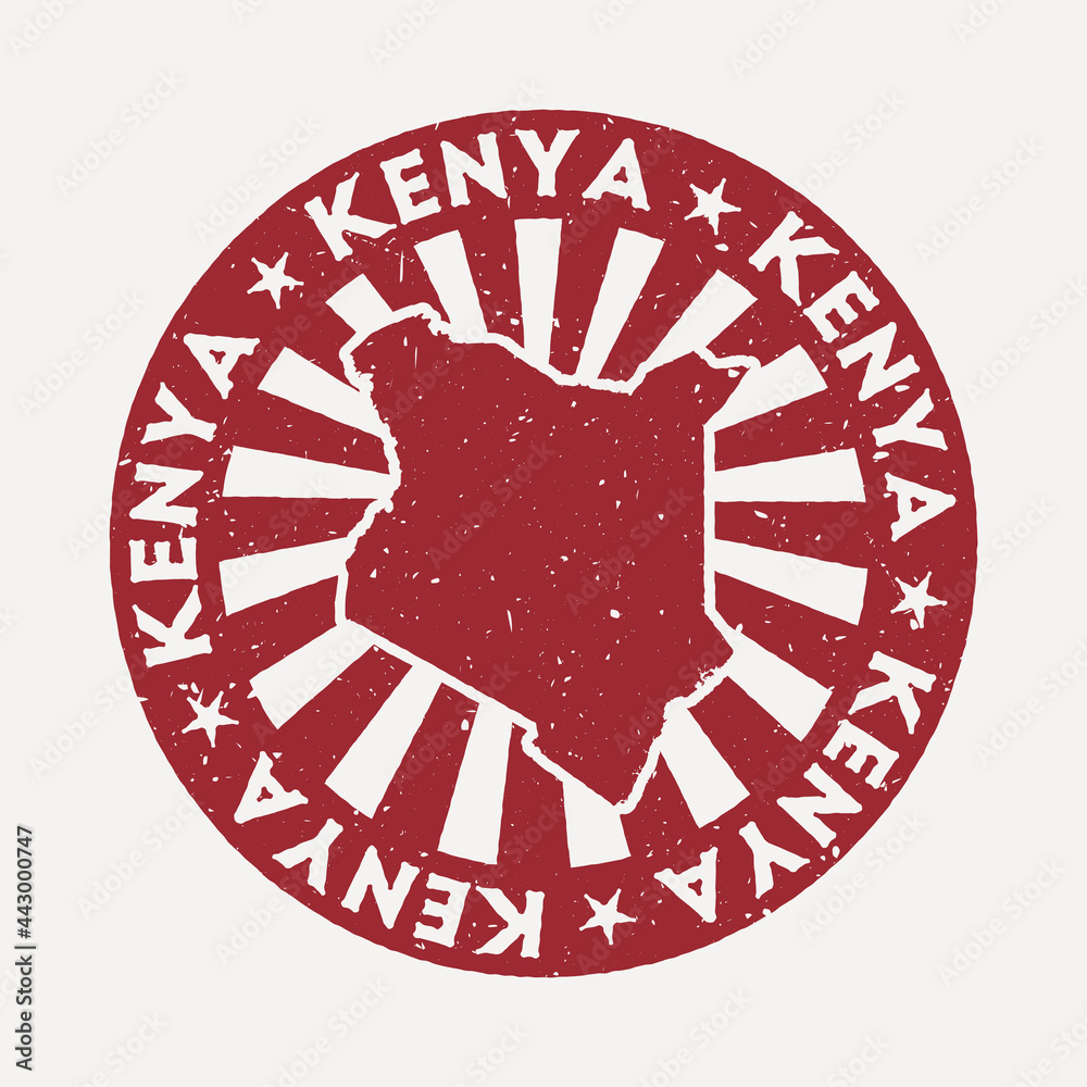 Kenya stamp. Travel red rubber stamp with the map of the country ...