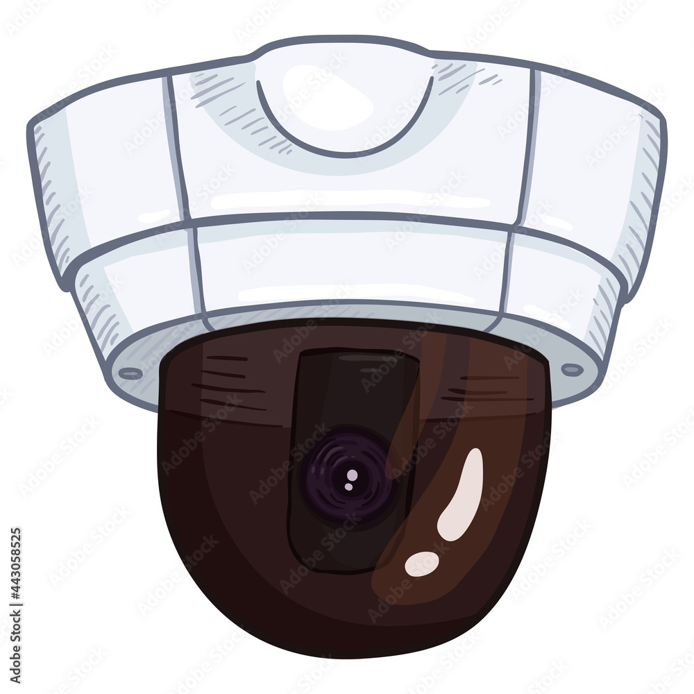 CCTV Illustration. Vector Cartoon Security Camera Stock Vector | Adobe Stock