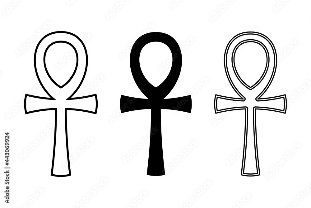 Vector de Stock Three ankh symbols. Also called key of life, a cross ...
