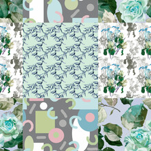 Turquoise Blue Square Quilt Free Stock Photo - Public Domain Pictures