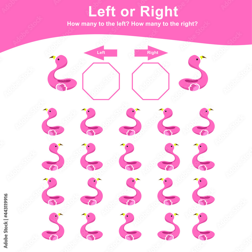 Left or Right Game for Preschool Children. Educational printable math ...