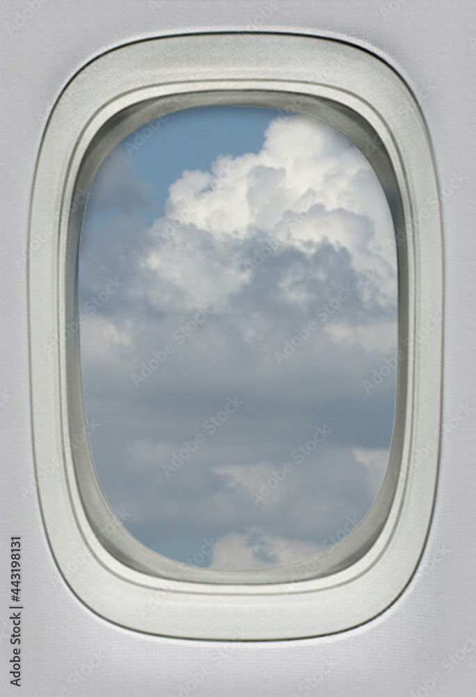 Breather hole between inner and outer window of airplane to adjust the ...
