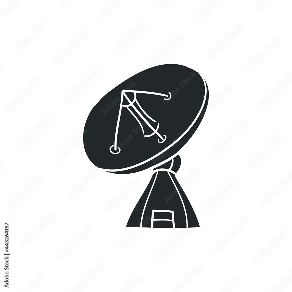 Radar Antenna Icon Silhouette Illustration. Technology Communication ...