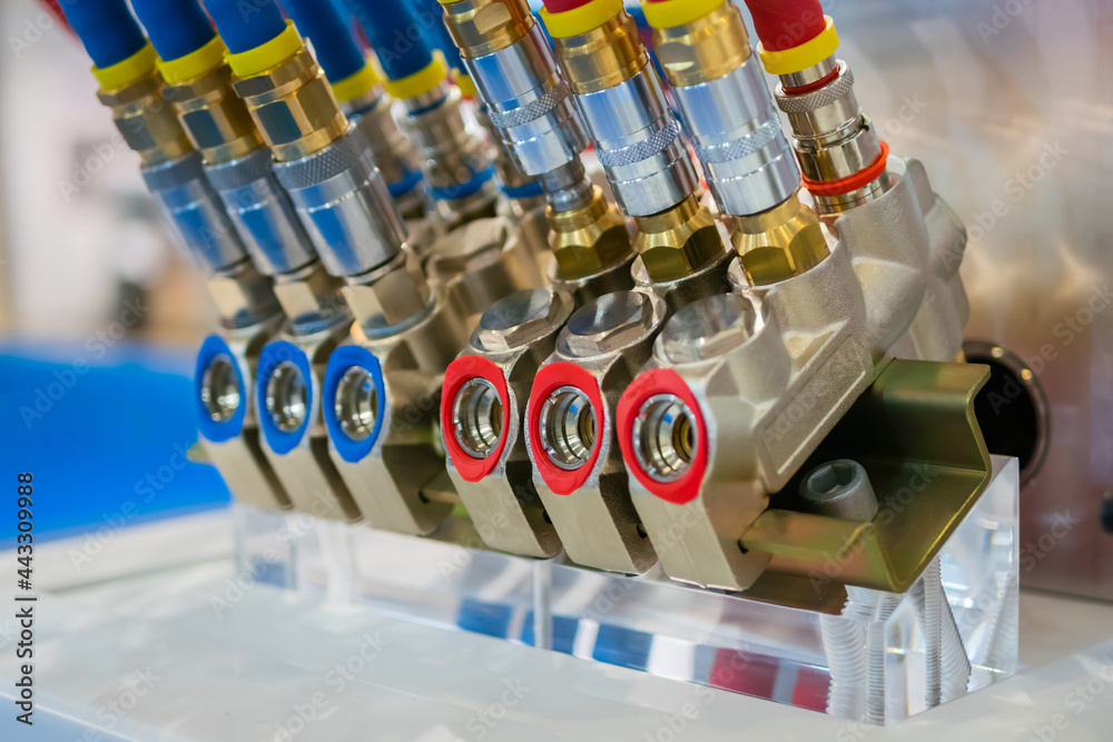 Hydraulic high pressure hoses and valves on mold control system of ...