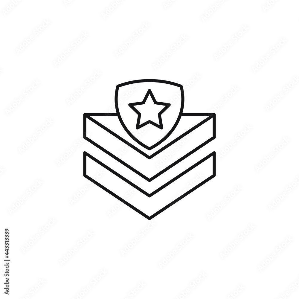 Military Rank Badge Emblem icons symbol vector elements for infographic ...