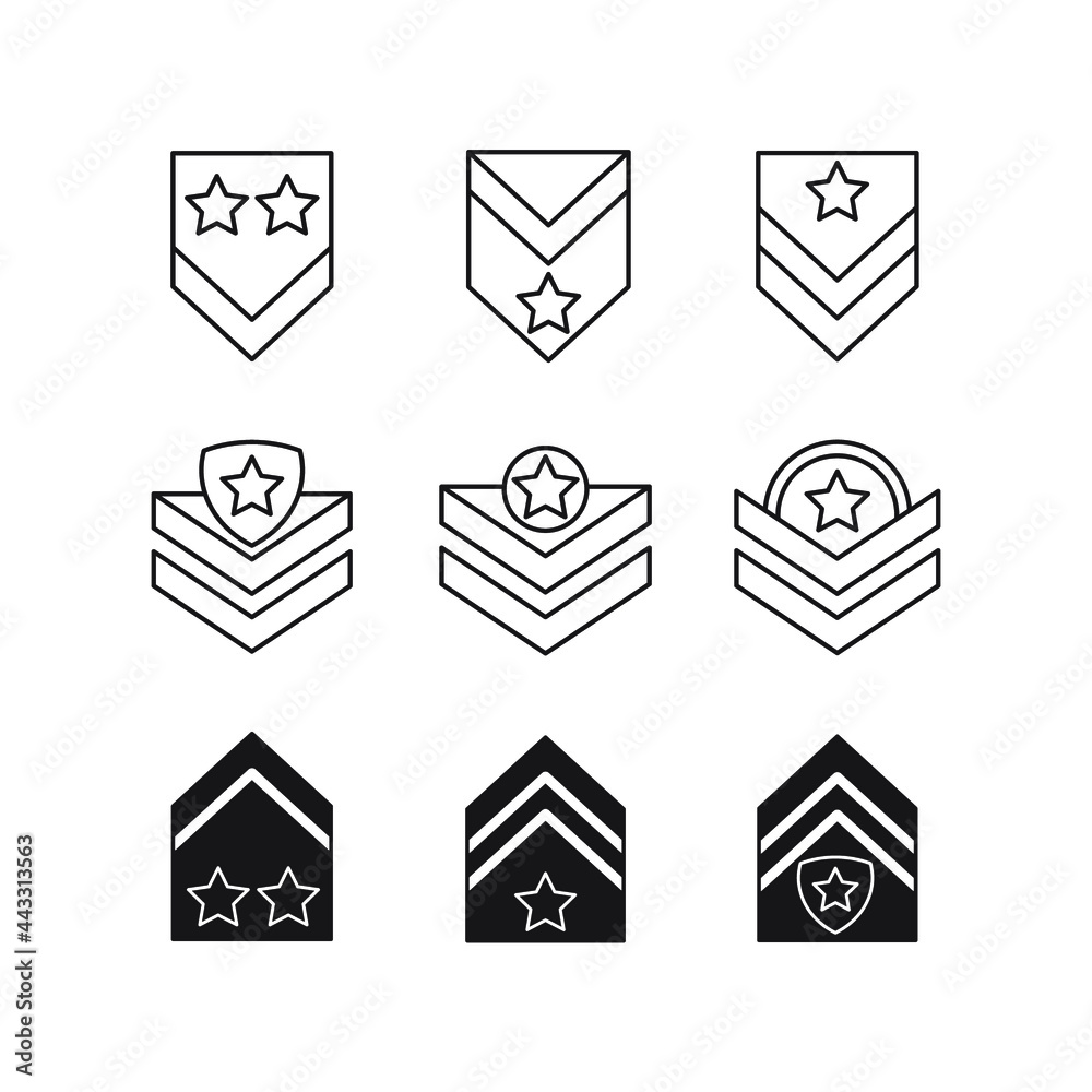 Military Rank Badge Emblem icon. Military Rank Badge Emblem set symbol ...