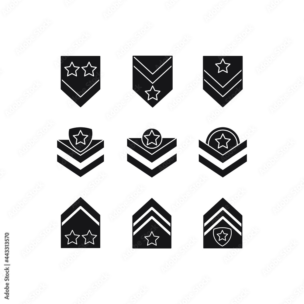 Stock-Vektorgrafik „Military Rank Badge Emblem icon. Military Rank ...