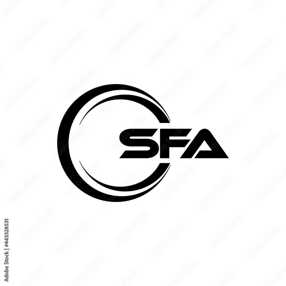SFA letter logo design with white background in illustrator, vector ...