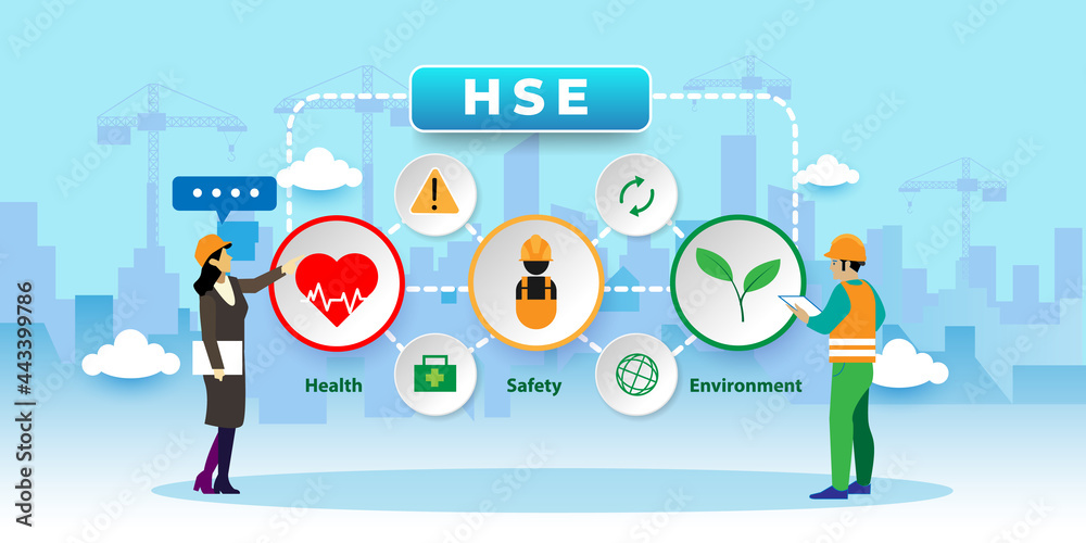 Vektor HSE. Health Safety Environment, Environmental Protection and ...