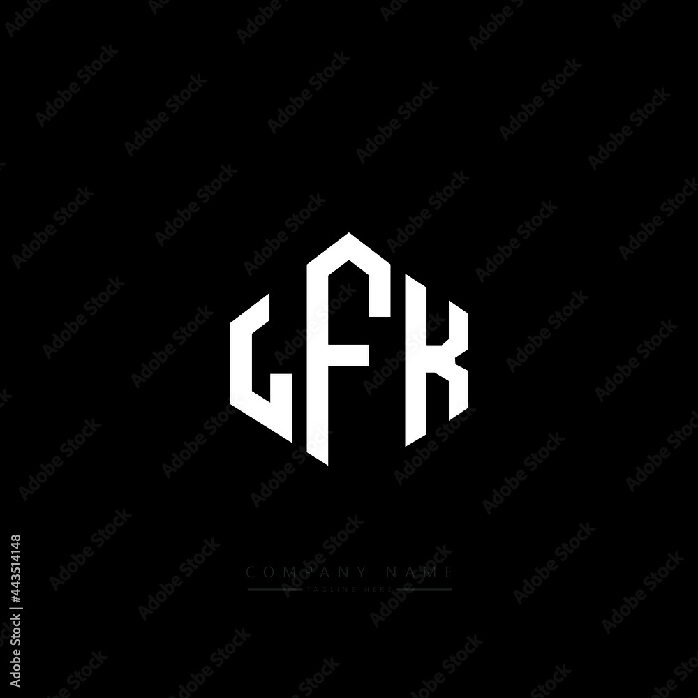 Стоковое векторное изображение «LFK letter logo design with polygon ...