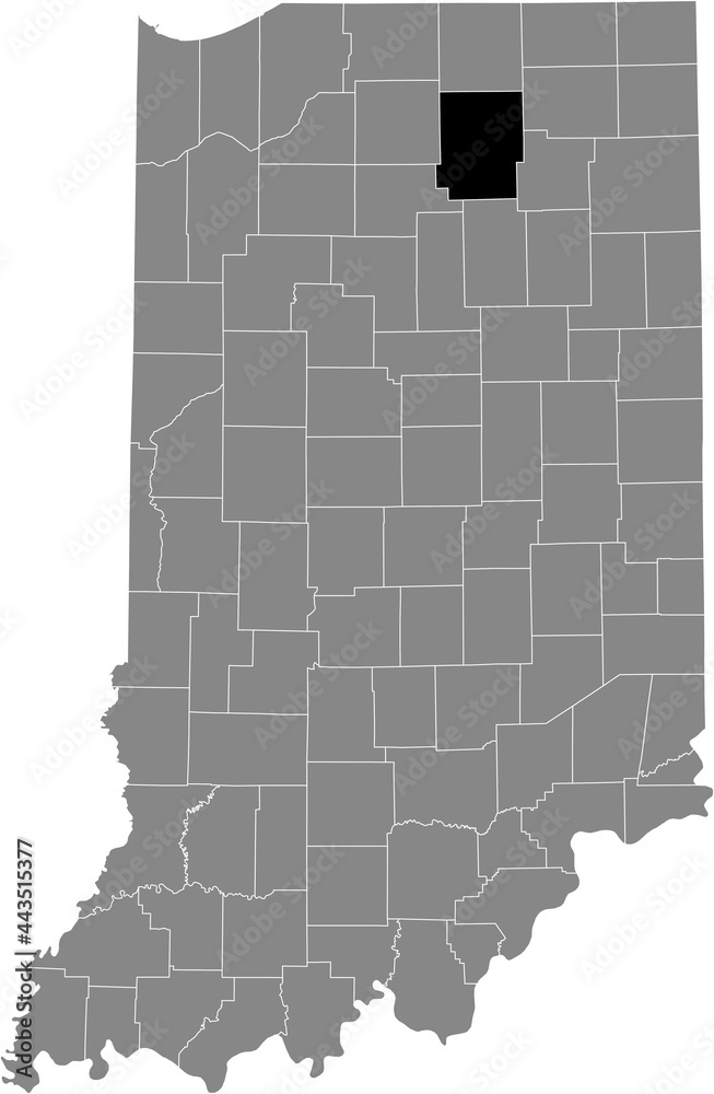 Black highlighted location map of the Hoosier Kosciusko County inside ...