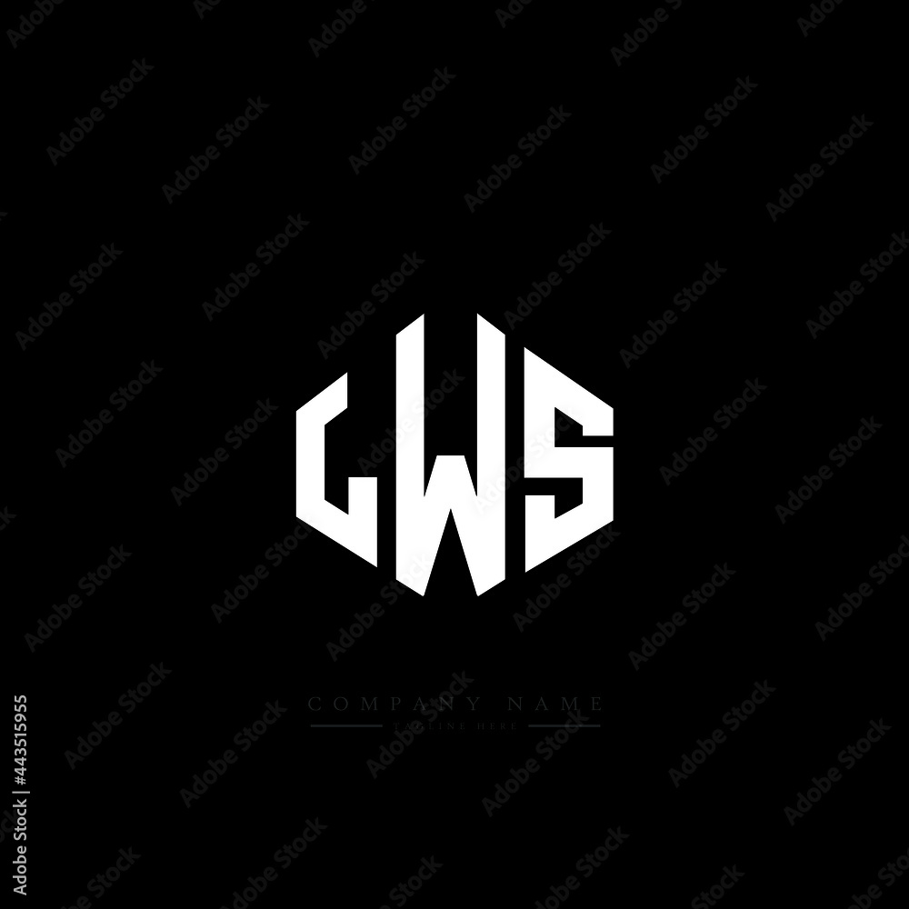 LWS letter logo design with polygon shape. LWS polygon logo monogram ...