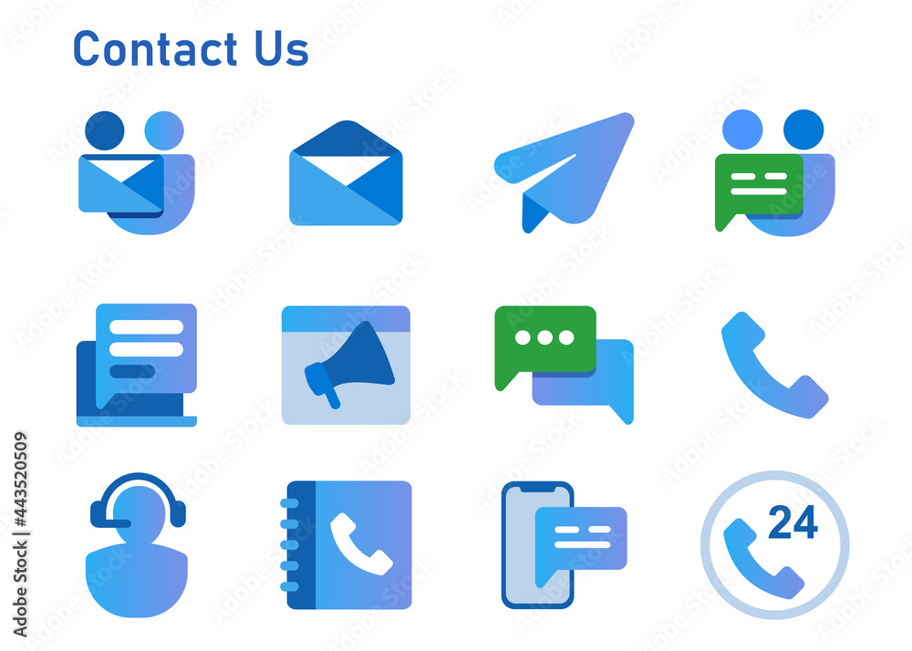 contact us icon set collection from email call hone web form message ...