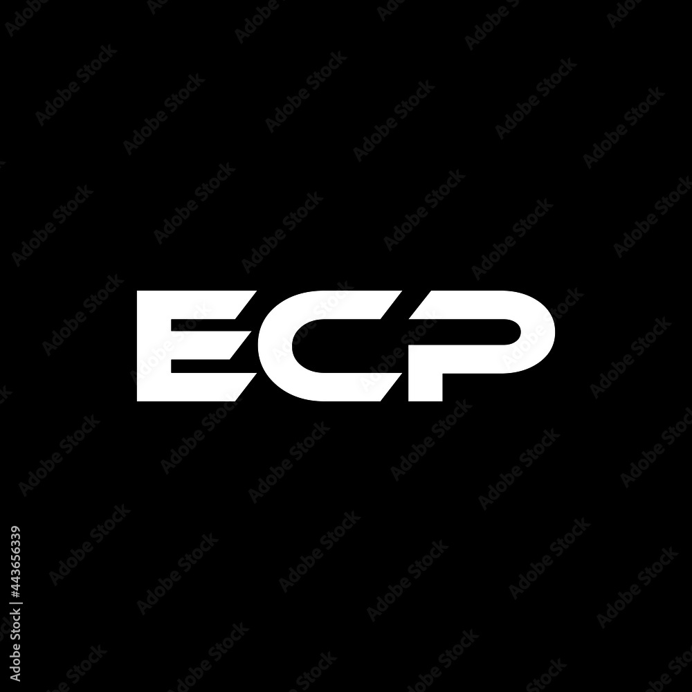 ECP letter logo design with black background in illustrator, vector ...