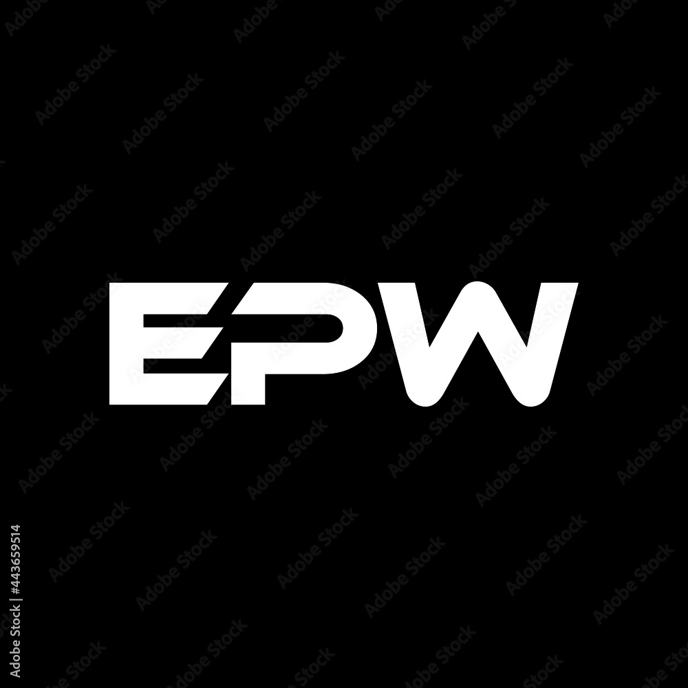 Stock-Vektorgrafik „EPW letter logo design with black background in ...