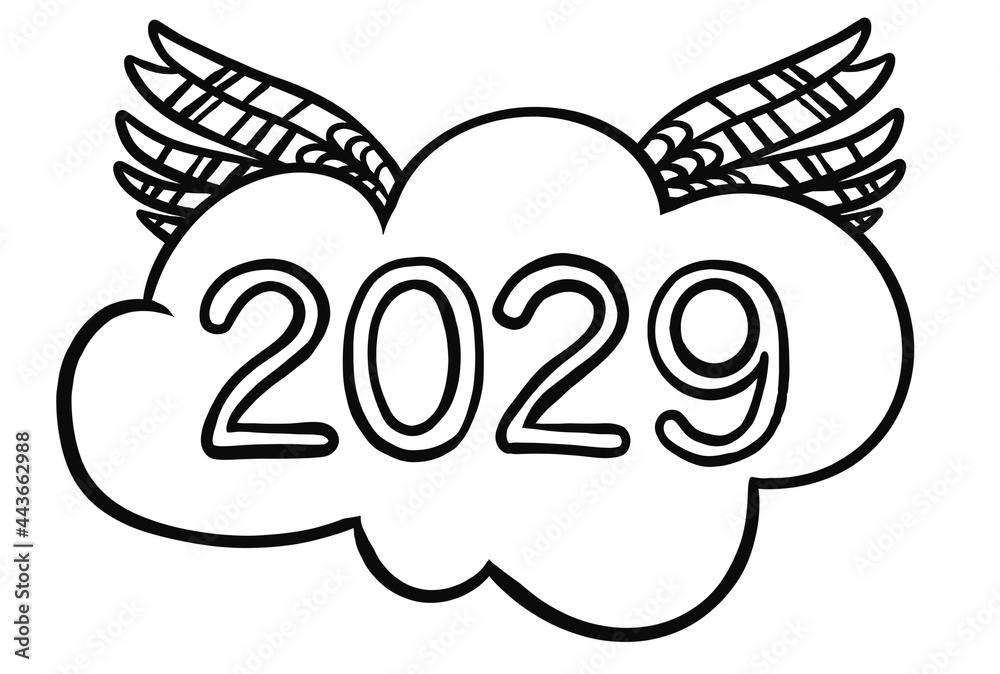 2029 Happy New Year logo text design. 2029 number design template ...