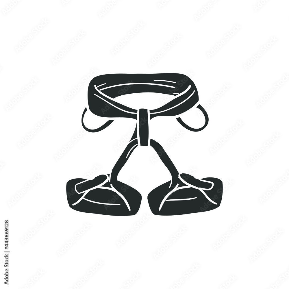 Climbing Harness Icon Silhouette Illustration. Climber Security Vector ...